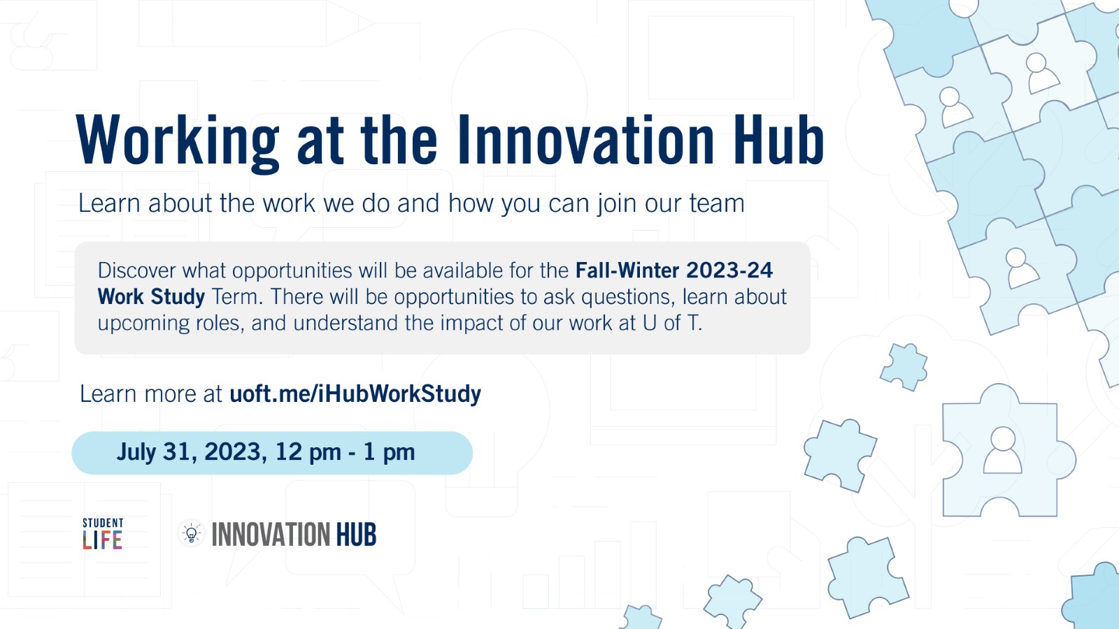 Student Opportunity: Working at the Innovation Hub, July 31, 2023